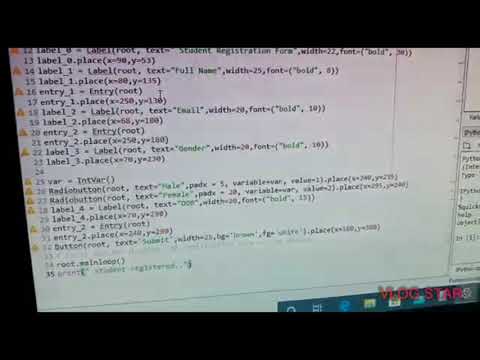 Student registration form by python program