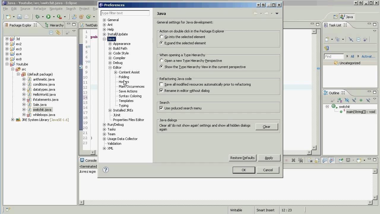 Eclipse - Turn off tooltips