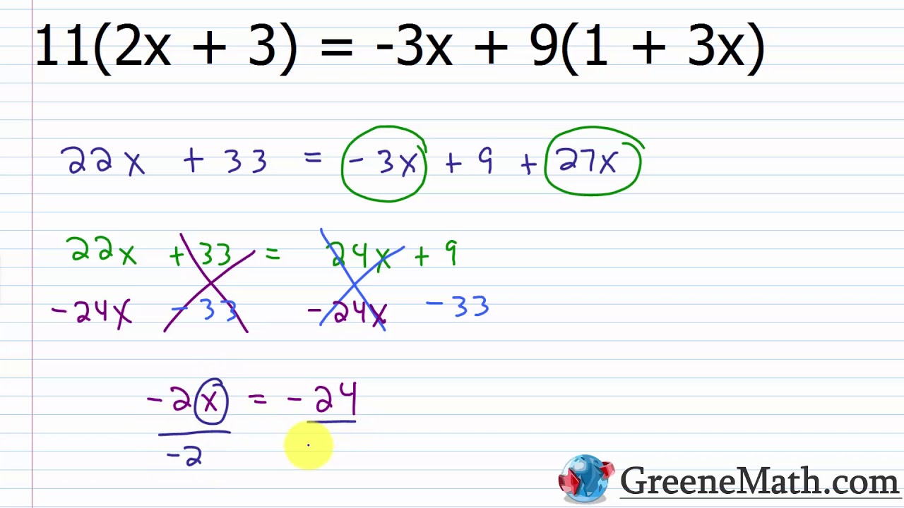Solving Linear Equations in One Variable