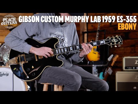 Gibson Custom '59 ES-355 Ebony Bigsby Murphy Lab Ultra Light | Reverb