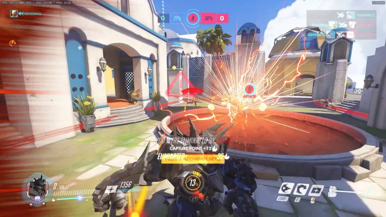 Roadhog kamikaze's with enemy DVA's ult and kills whole team | Overwatch