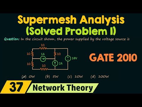 Supermesh Analysis (Solved Problem) Video Lecture - Crash Course for GATE ECE (English ...