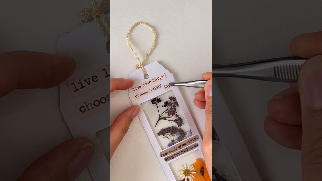 bookmark with dried flowers 🌼🌸#diy#ideas#dried#flowers#bookmark#craft#shorts