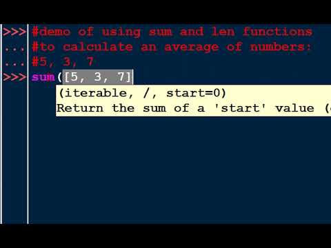 python list: using sum and len functions to calculate average of numbers in python