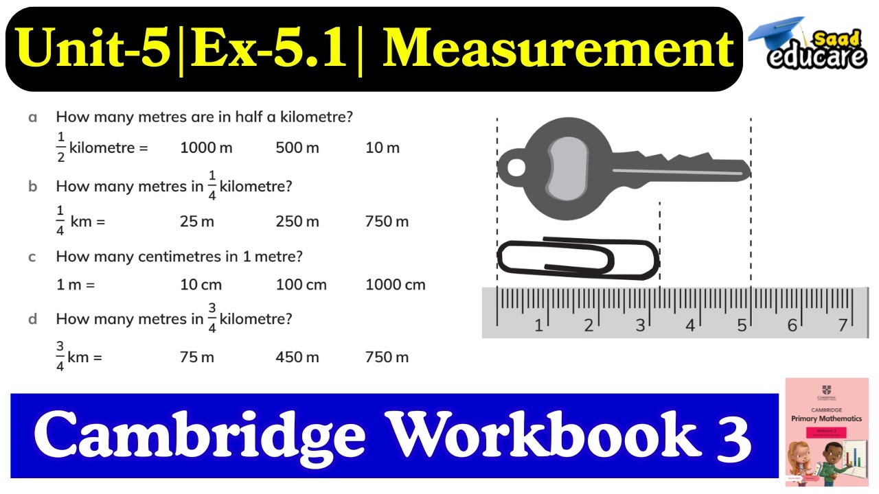 Cambridge Primary Mathematics Workbook 3 | Exercise 5.1 Measurement | Full Solutions