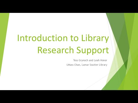 Introduction to Library Research Support
