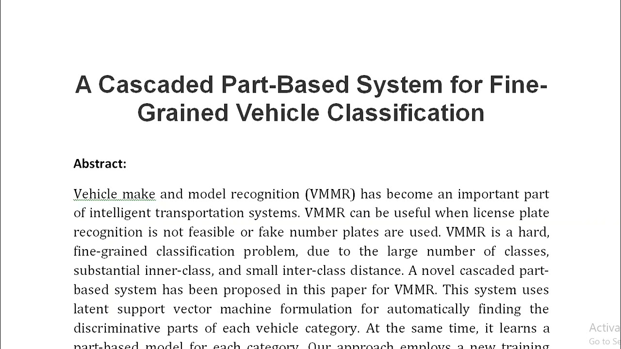 A Cascaded Part Based System for Fine Grained Vehicle Classification