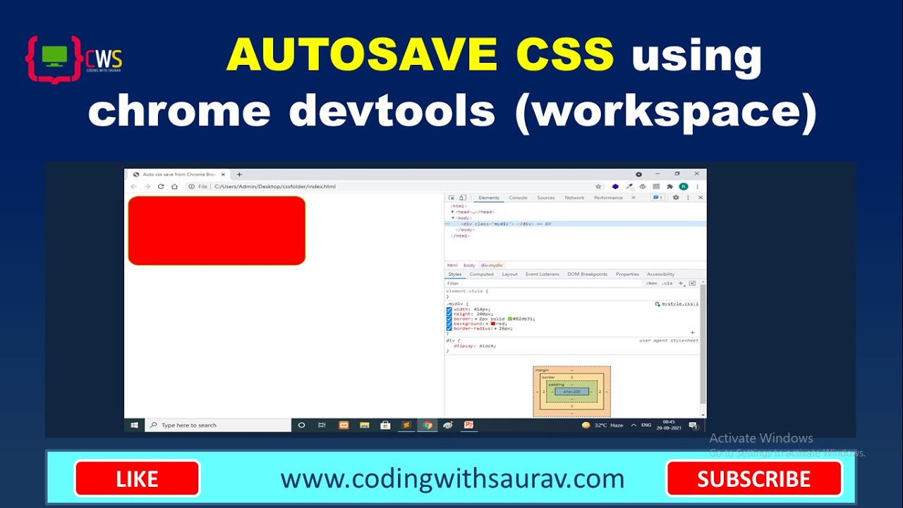 Autosave Css using chrome devtools (workspace)