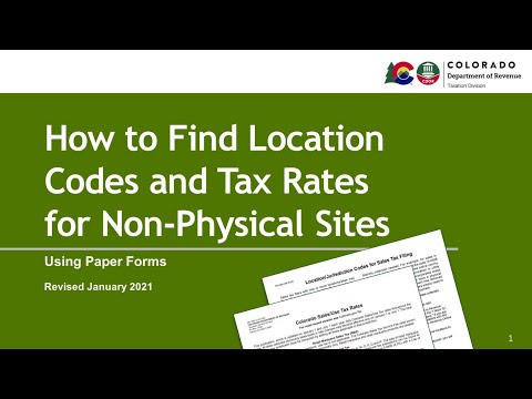 How to Find Location Codes and Tax Rates for Non-Physical Sites: Using Paper Forms