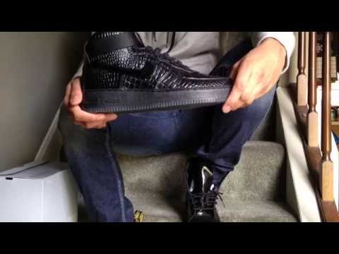 Nike Air Force One Black Croc Hi " Review and On Feet " " Womens Premium "