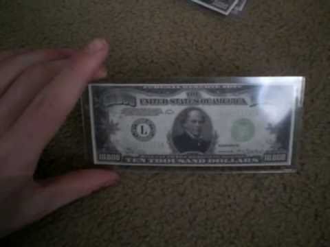 High Denomination Bills (500, 1000, 5,000, and 10,000 dollar bills)