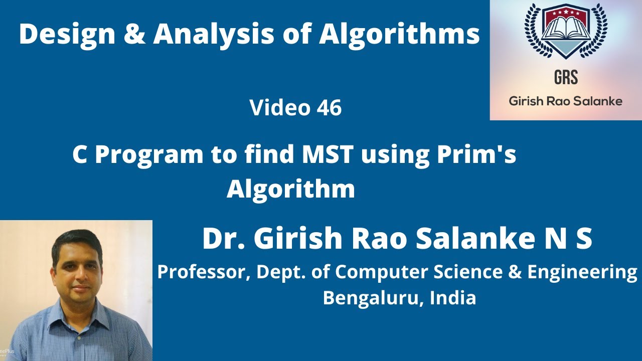 46  C Program to find Minimum Spanning Tree using Prims Algorithm