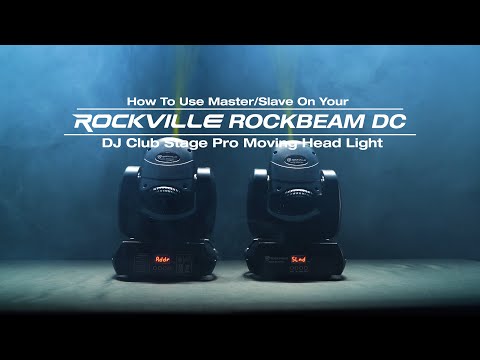 How To Set Up Master Slave w/Rockville Rock Beam DC DJ Club Moving Head Light 8 Gobos+18 Facet Prism