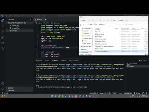 Image to Excel Spreadsheet in Python