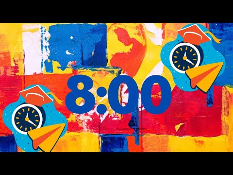 8 Minute Timer| No Music | For the Classroom| (Chimes Alarm at End)