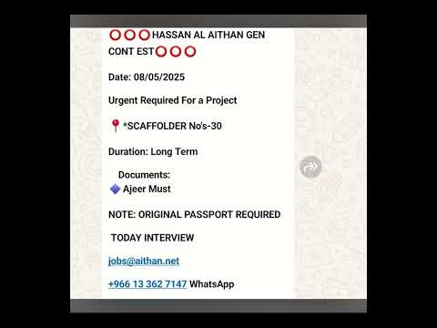 Job for locals in Saudi Arabia | Gulf Job Urgent Vacancy | Aramco & Non Aramco projects