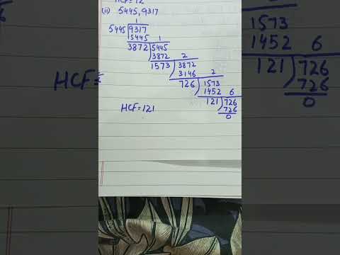 HCF of 5445 and 9317 by division method #maths #shorts