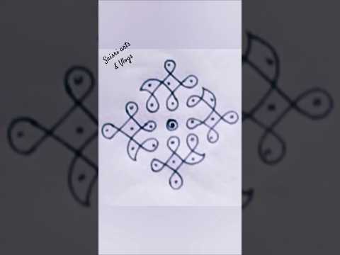 7 Dots simple kolam. #dailymuggulu #muggulu #indianart #indianrangole #kolam #7dotmuggulu #shorts