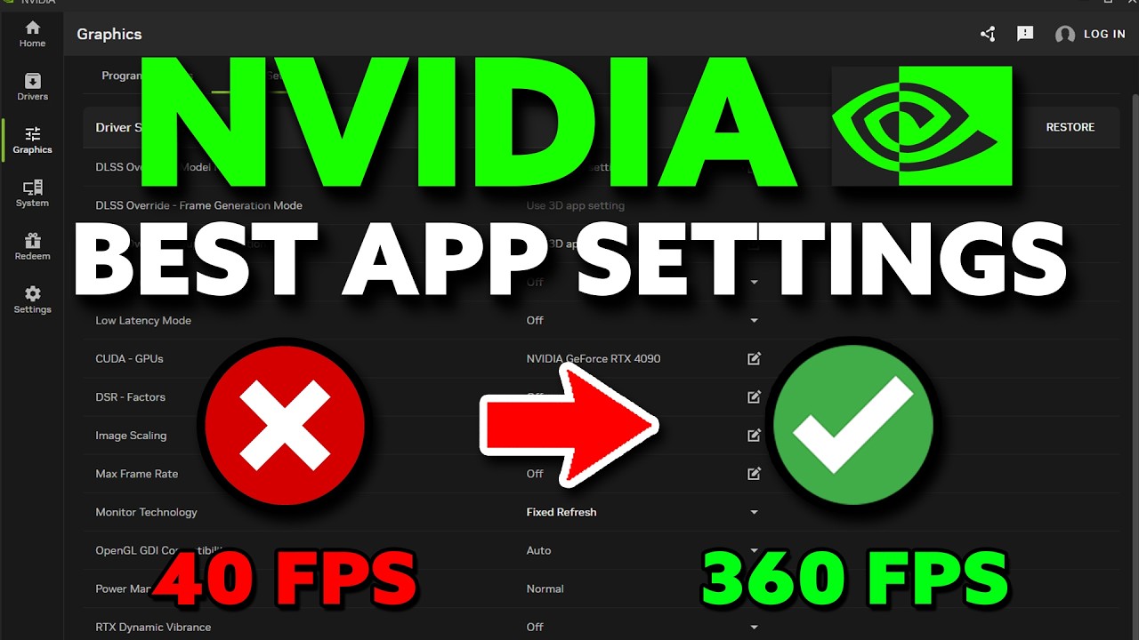 BEST NVIDIA App Settings For GAMING! (Boost FPS & Zero Delay)