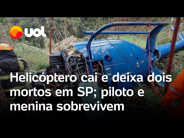 Piloto e menina passaram noite em mata após queda de helicóptero em SP