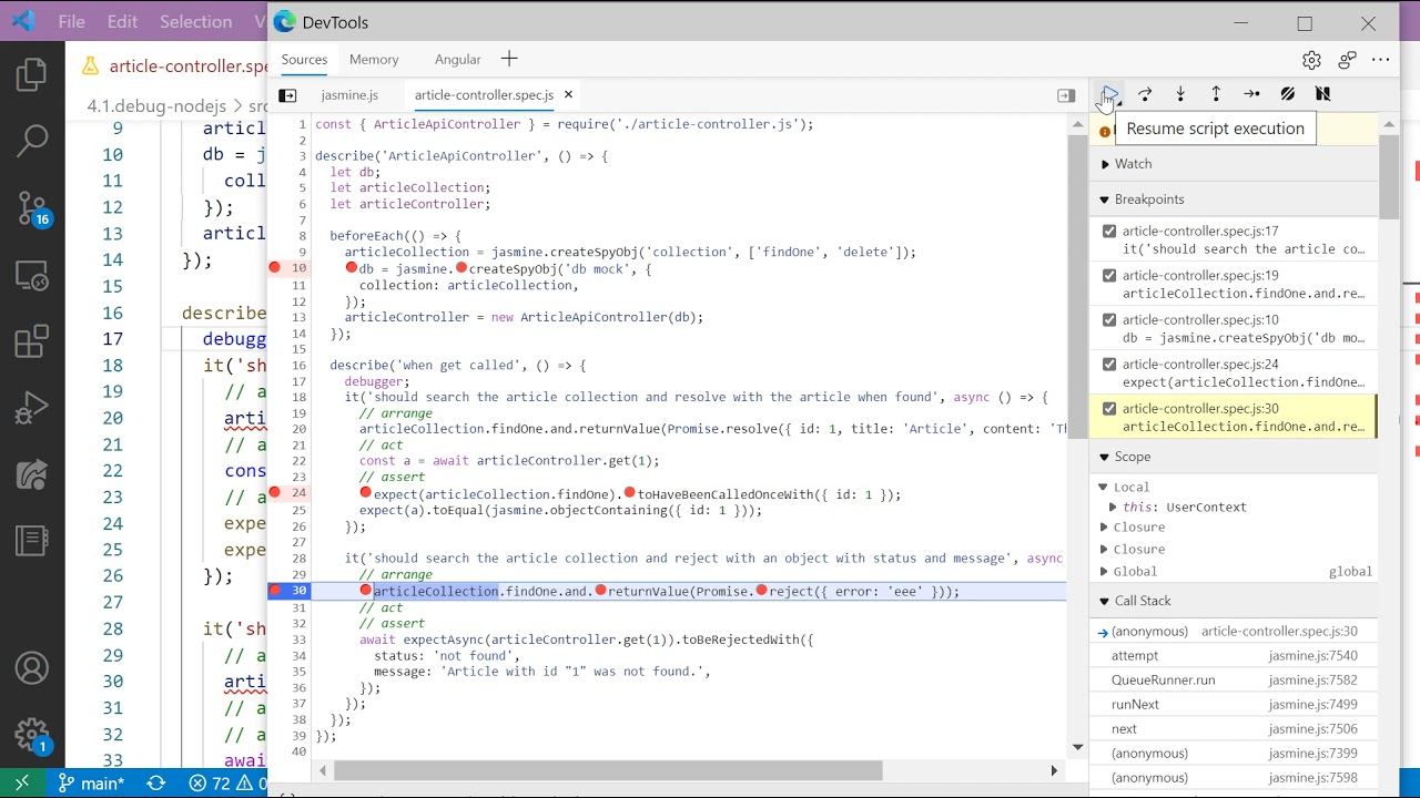 How to debug nodejs process with browser debugger?