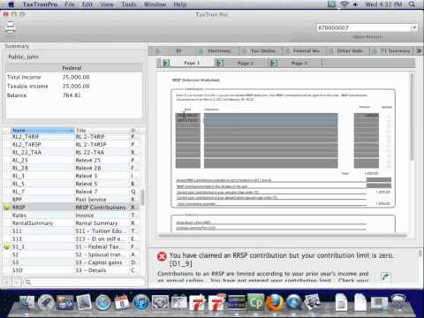 How to Report your RRSPs using Canadian Tax Software TaxTron