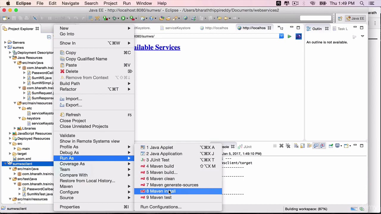 Test encryption and decryption - Java Web Services Tutorial
