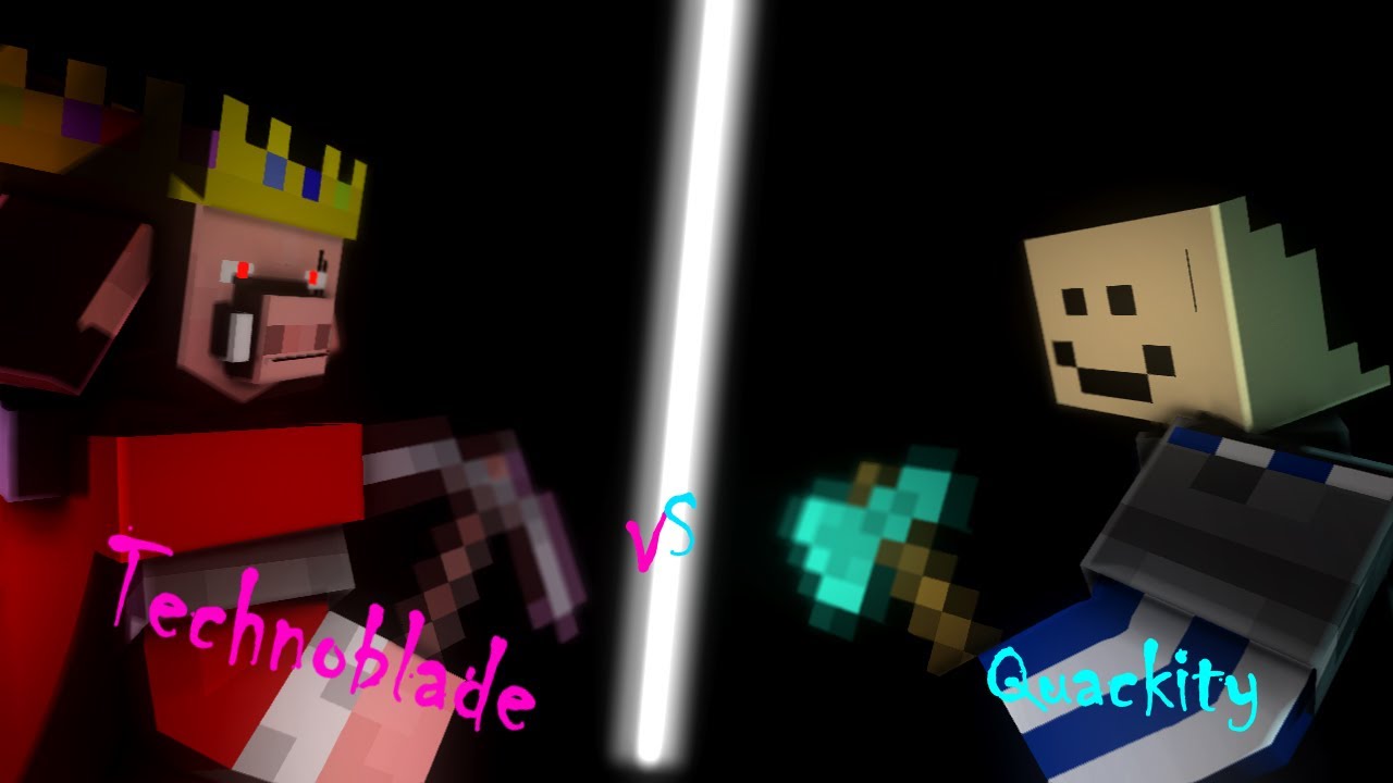DREAM SMP:Quackity vs Technoblade - Minecraft Fight Animation