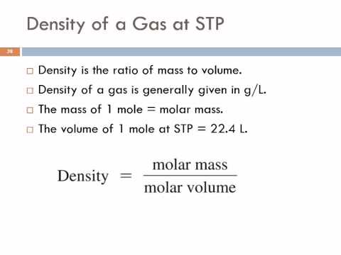 5.5 Application of the Ideal Gas Law: Molar Volumes, Density, & Molar Mass of a Gas