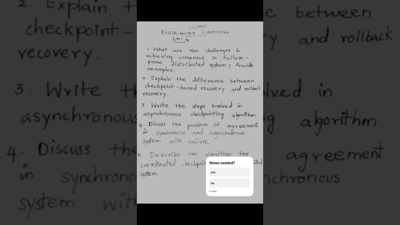 5 important questions from ln:4 expected for the upcoming distributed computing exam | CS3551 DC #AU