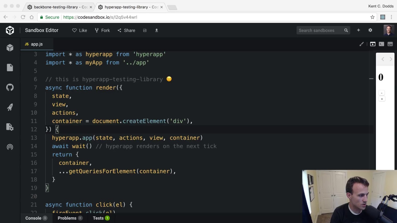 Writing backbone-testing-library