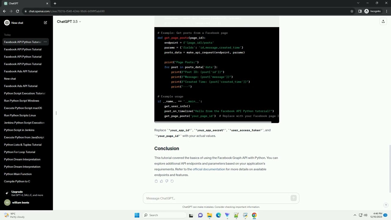 facebook api python tutorial