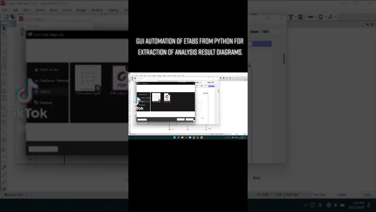 Python code for automating pictures extraction from ETABS.