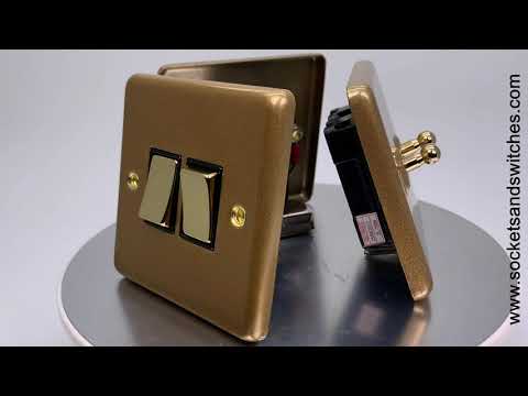 Classical Aged Old Gold Telephone Extension Socket | Sockets & Switches