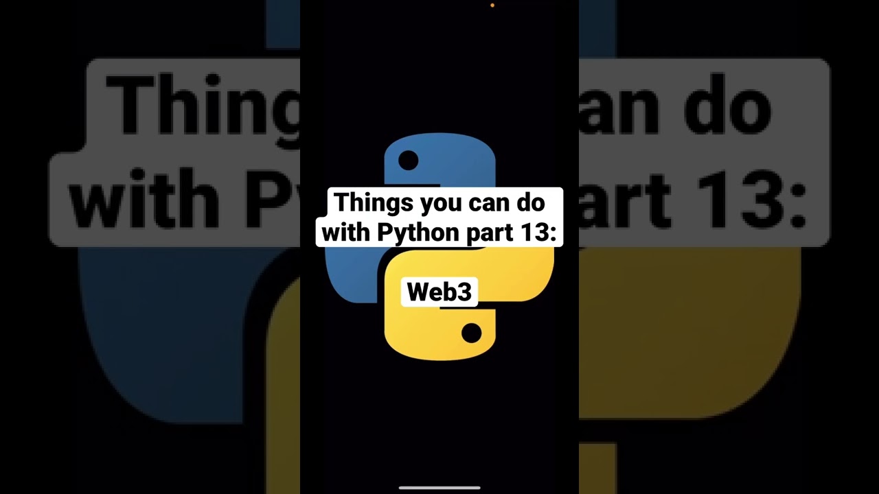 Things you can do with Python part 13: web3 #code #python #programming #web3 #ethereum