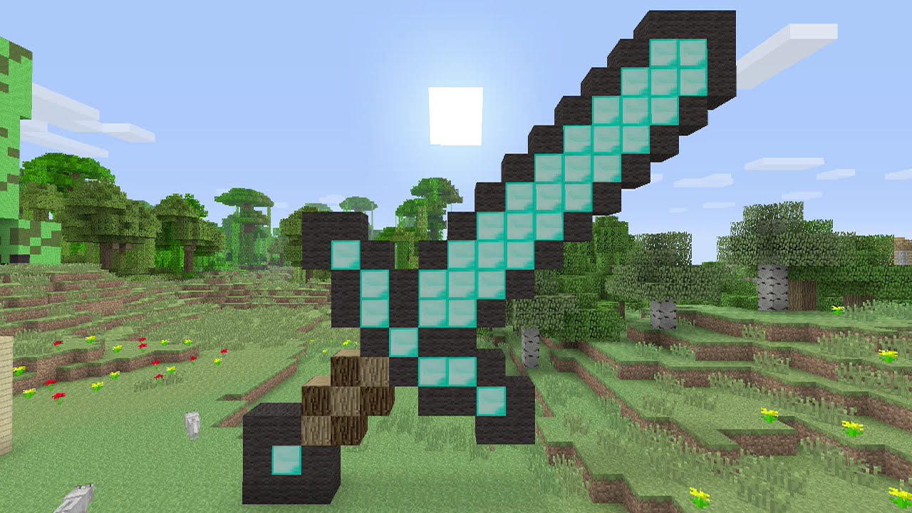 Minecraft Tutorials - Diamond Sword Pixel Art