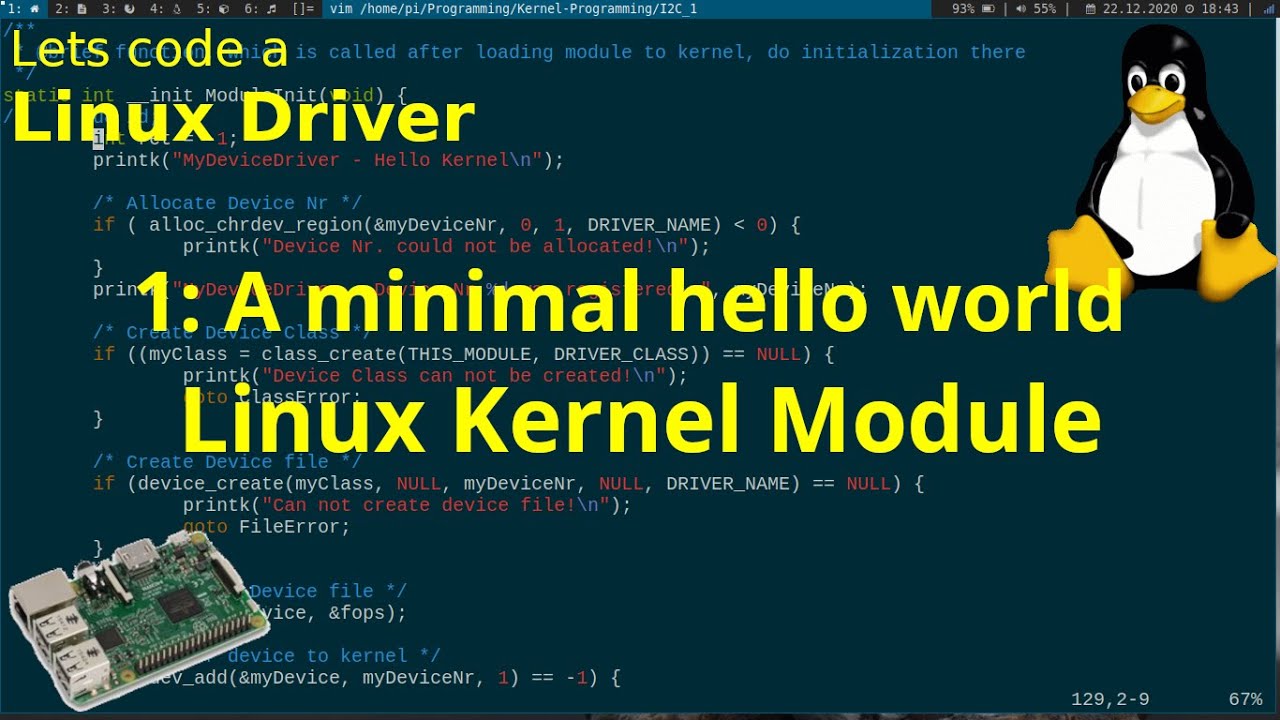 Let's code a Linux Driver: 1- A minimal Hello World Linux Kernel Module