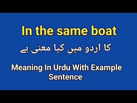 In the same boat meaning in/hindi |in th same boat idiom in sentence