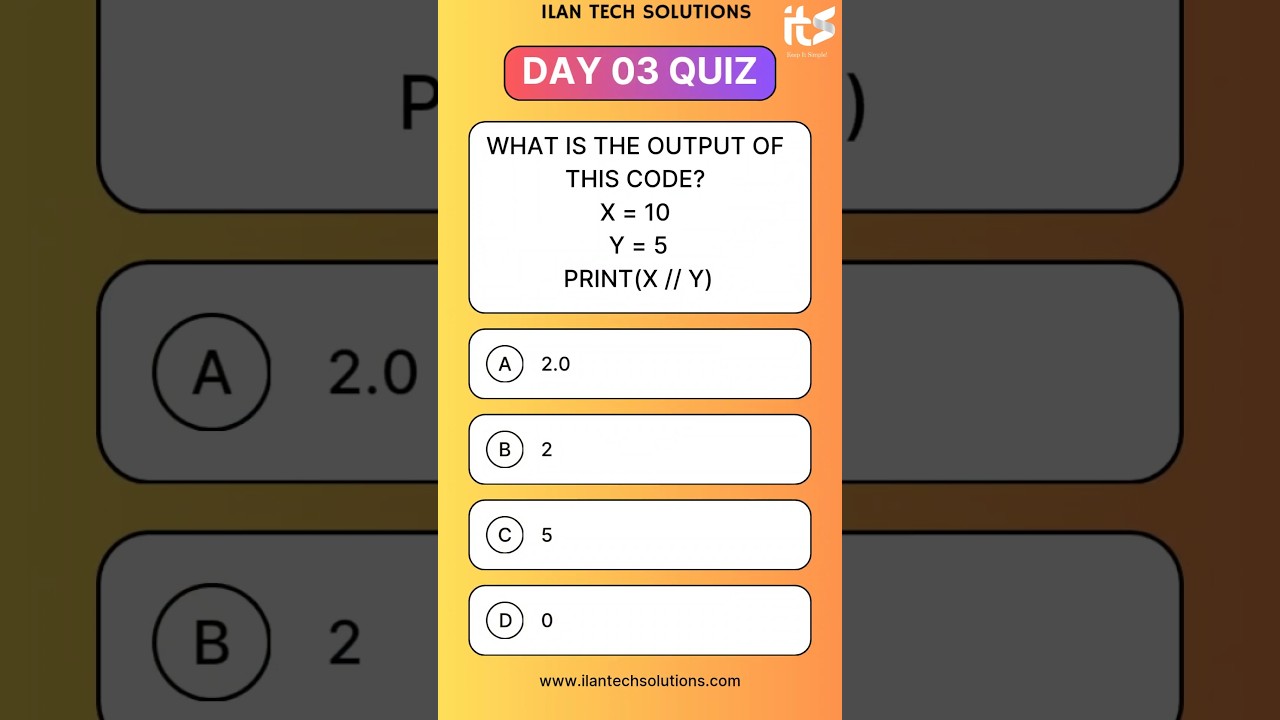 Day 3 Python Quiz Challenge🔥💥 #python #quiz #trending #viral #shorts