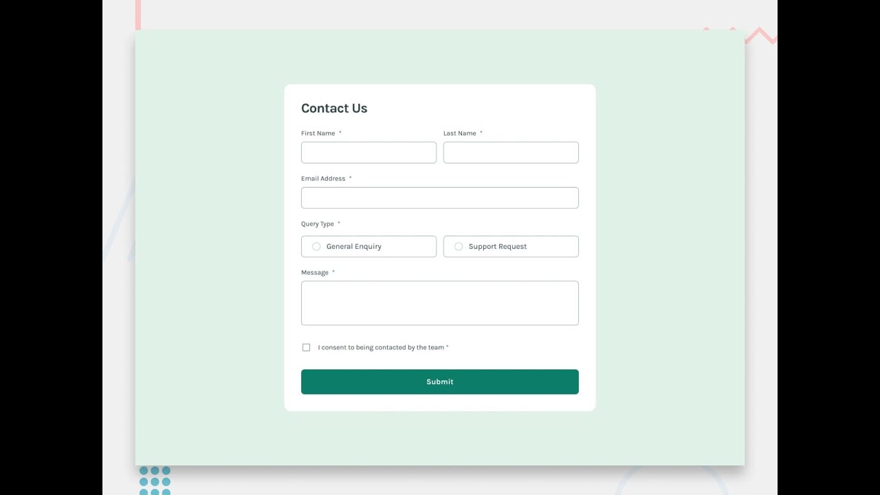 Build a Contact Form | Frontend Mentor Challenge (HTML, CSS, JavaScript)