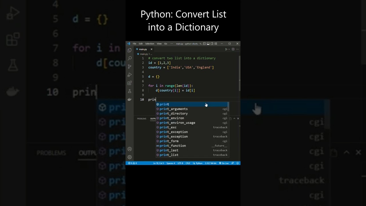 Python : Convert List into Dictionary