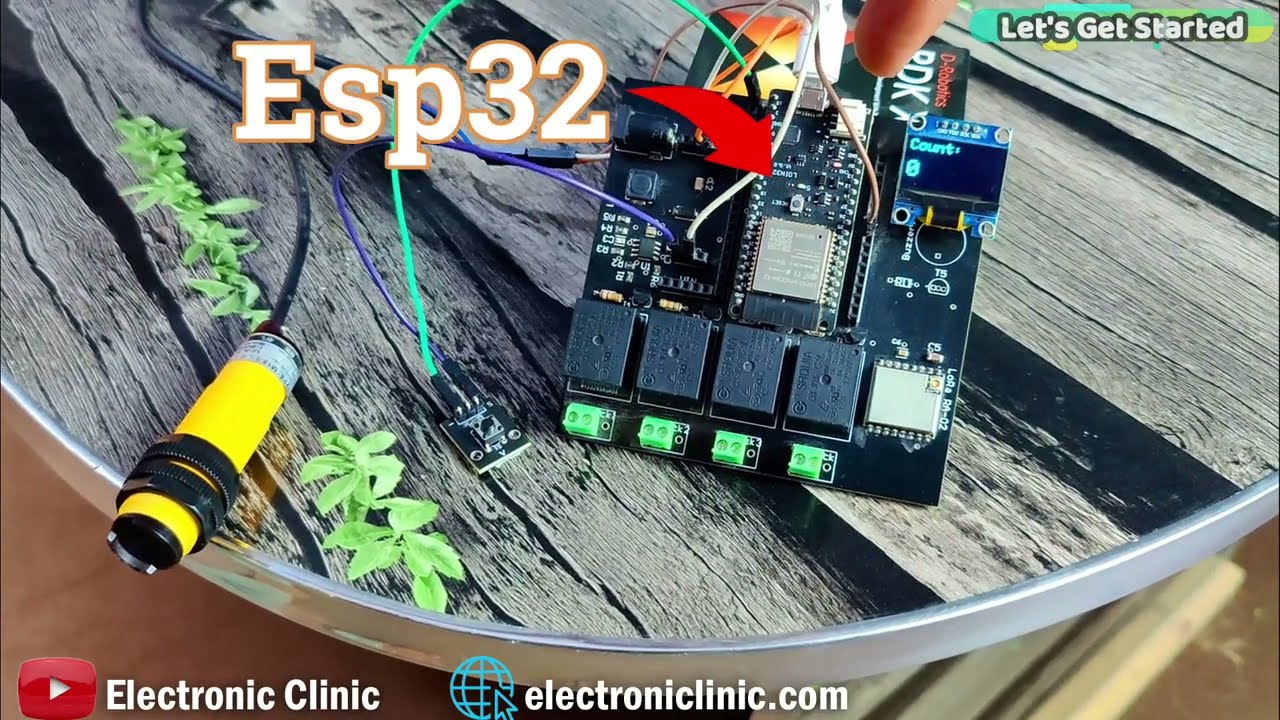Object Counter using esp32, ir sensor, pushbutton, and oled