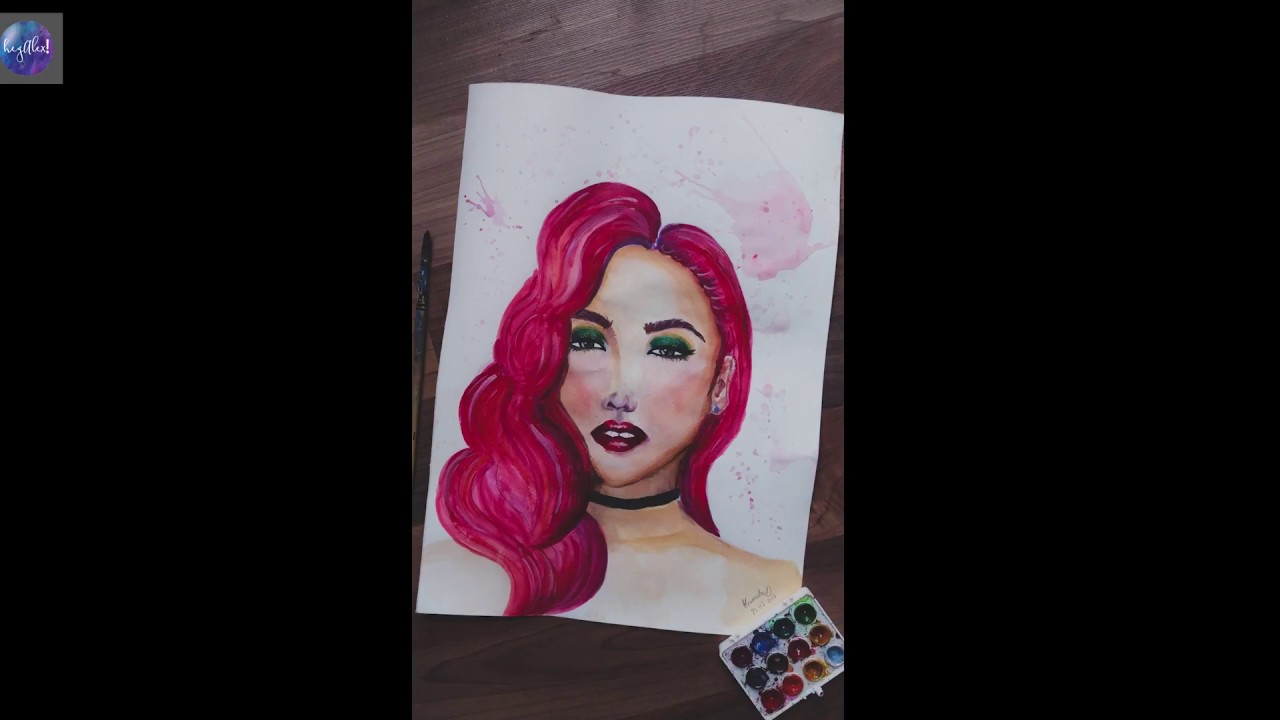 Pin up speed paint | Redhead on board