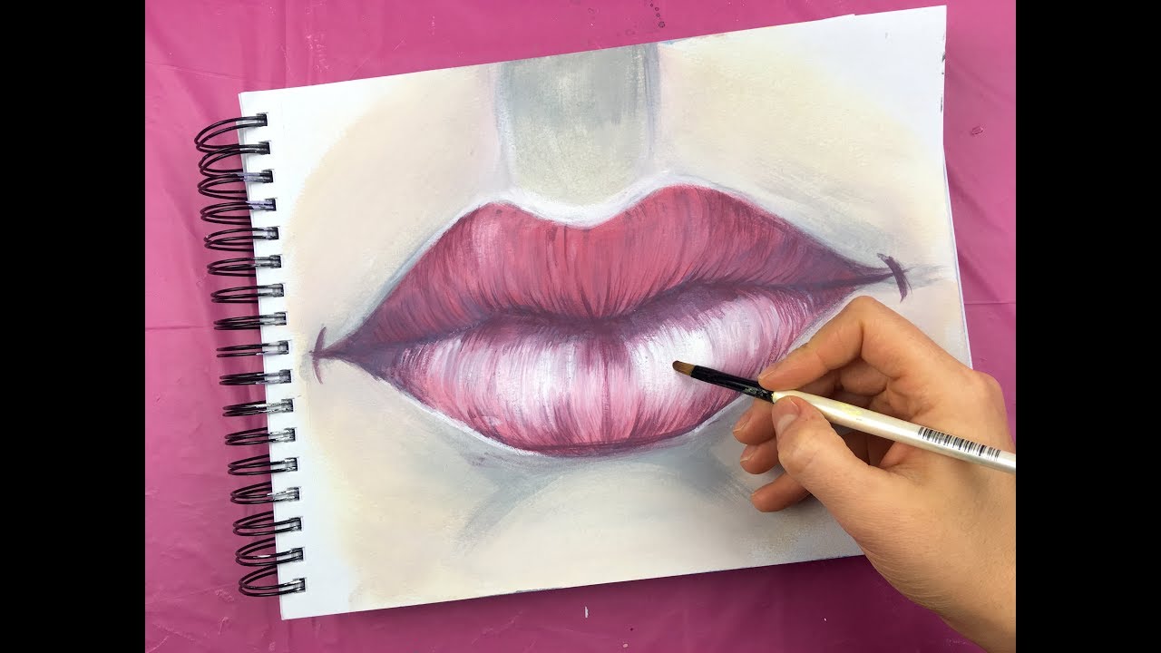 How to Paint Realistic Lips with Acrylic | Step-by-Step Tutorial for Beginners
