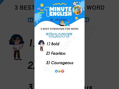 3 Best Synonym for Brave| vocabulary| #english #oneminuteenglish #learnenglish #synonyms