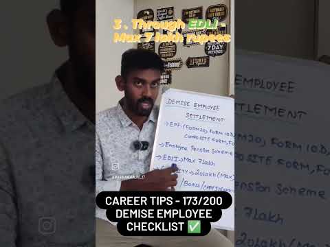 Demise Employee - Statutory benefits ✅ | Career Tips - 173/200 | Eduguru |Manikandan A #career