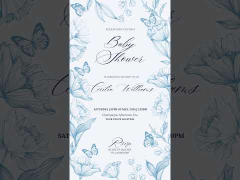 blue floral baby shower theme, printable baby shower invitation templates, baby shower ideas
