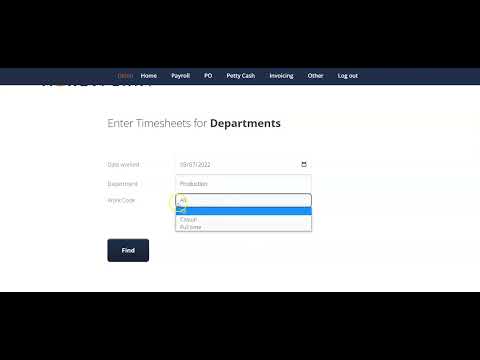 Timesheet How to enter My Department Timesheet