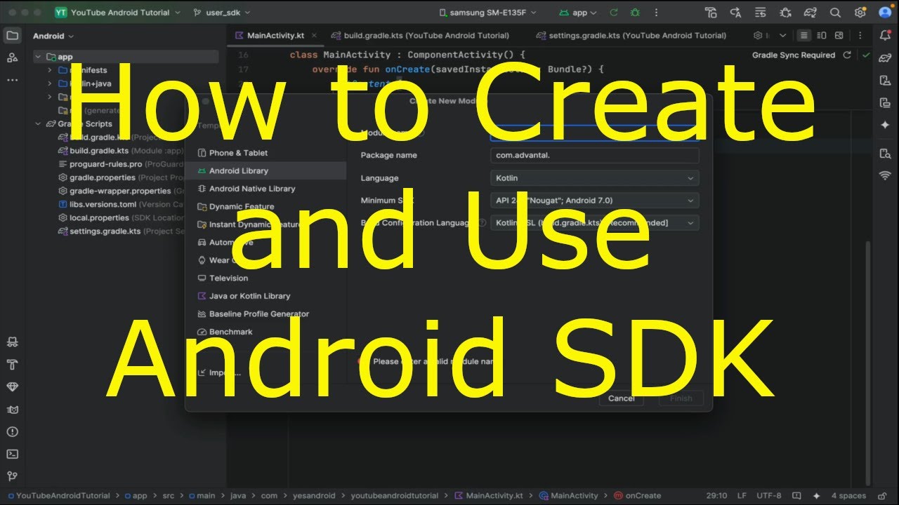 How to Create and Use Android SDK as  AAR File | Kotlin DSL | Android Studio Tutorial