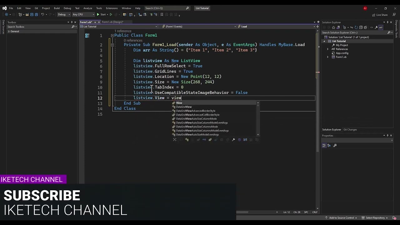 List Array items into ListView in vb net